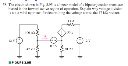 Solved 58. The circuit shown in Fig. 3.95 is a linear model | Chegg.com