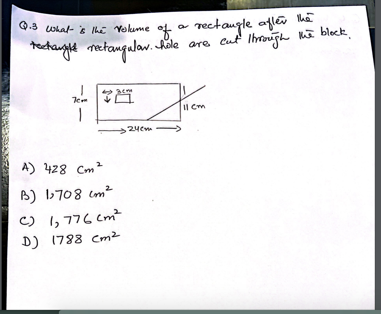 Q.3 What is the volume of a rectangle aflen the | Chegg.com