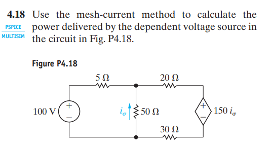 Solved 1.18 Use the mesh-current method to calculate the | Chegg.com