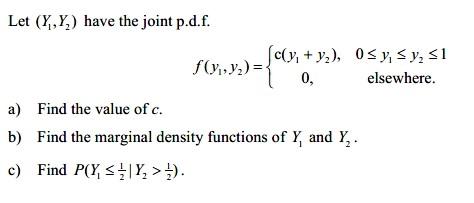 Solved Let (Y1,Y2) have the joint p.d.f. | Chegg.com