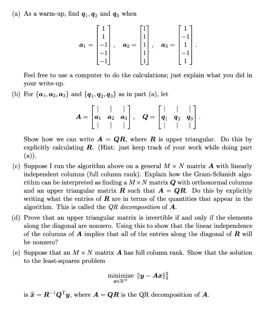 5. The Gram-Schmidt process is a method for | Chegg.com