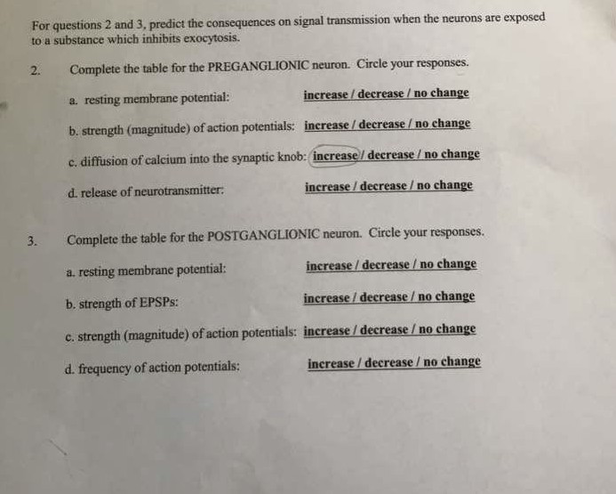 Solved For questions 2 and 3. predict the consequences on | Chegg.com