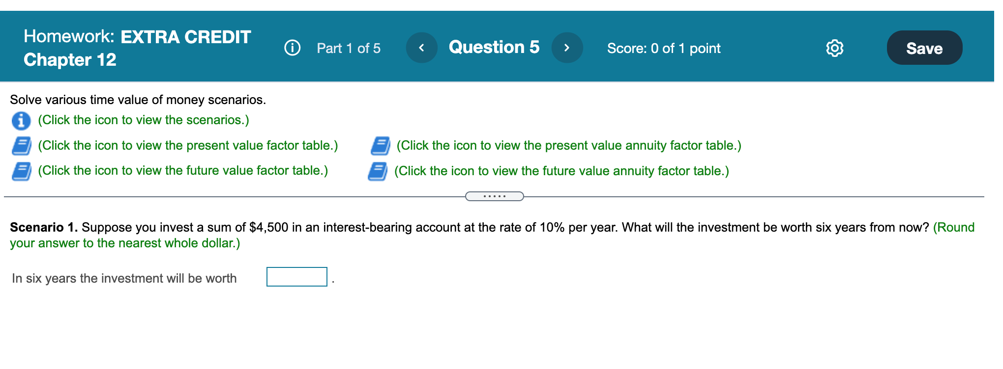 Solved Homework: EXTRA CREDIT Chapter 12 O Part 1 of 5 | Chegg.com