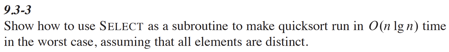 Solved Show how to use SELECT as a subroutine to make | Chegg.com