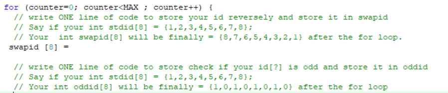 Solved for (counter=0; counter | Chegg.com