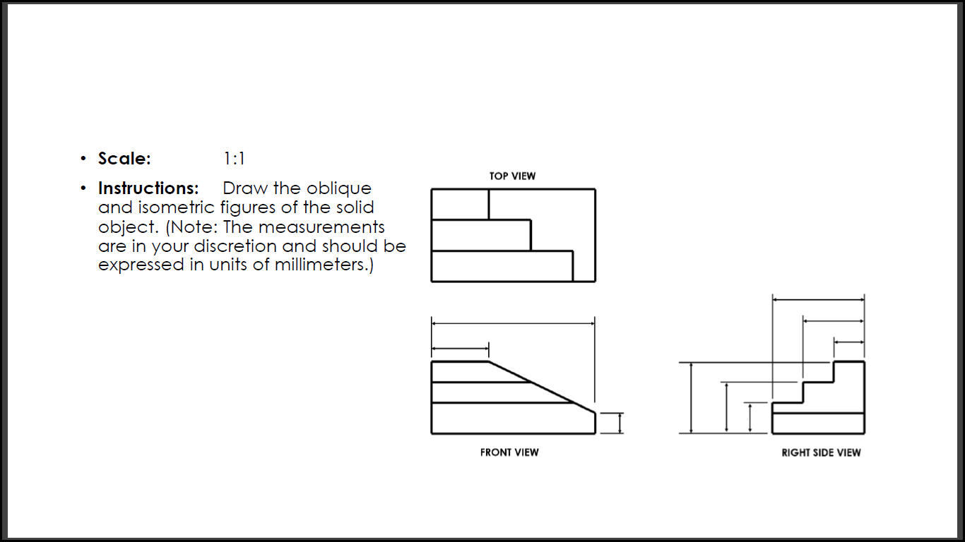 Solved Draw the oblique and isometric figures of the solid | Chegg.com