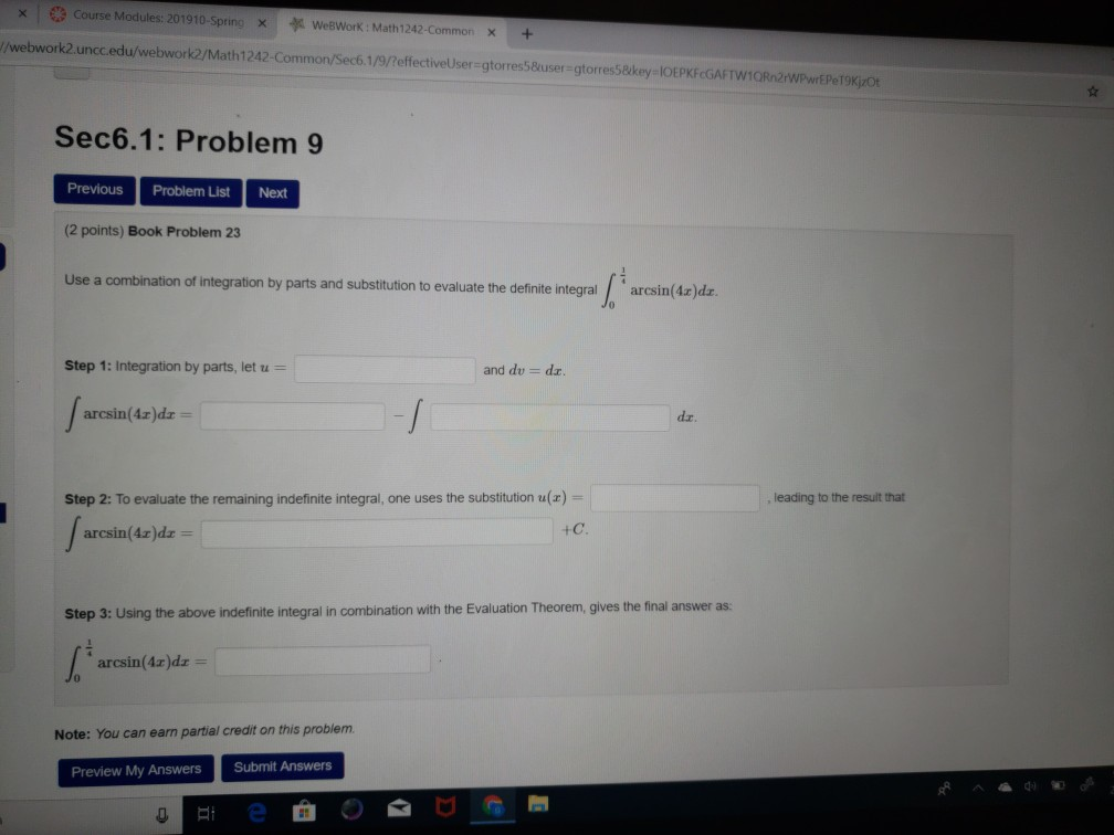 Solved ×|米Course Modules: 201910-Spring XI WeBWorK : Math | Chegg.com