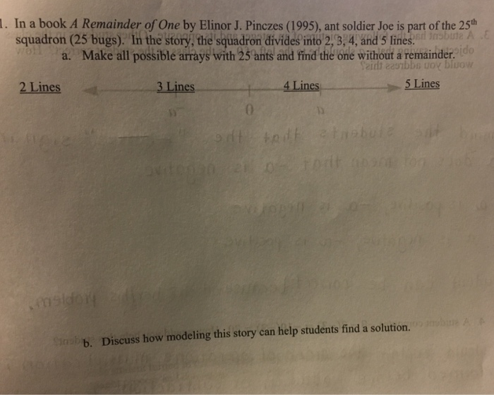 Solved In a book A Remainder of One by Elinor J. Pinczes | Chegg.com