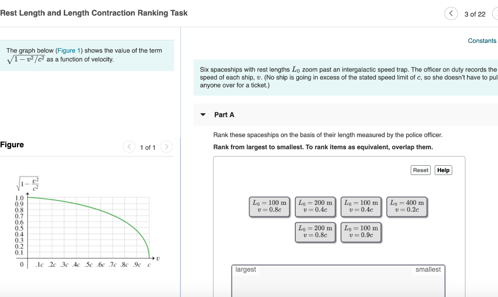 Solved Rest Length and Length Contraction Ranking Task ③ 3 | Chegg.com