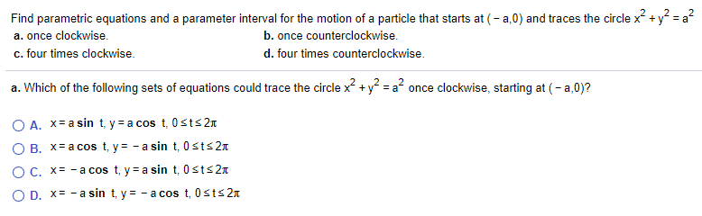 Solved Find parametric equations and a parameter interval | Chegg.com