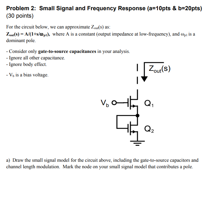Solved Problem 2: Small Signal and Frequency Response | Chegg.com