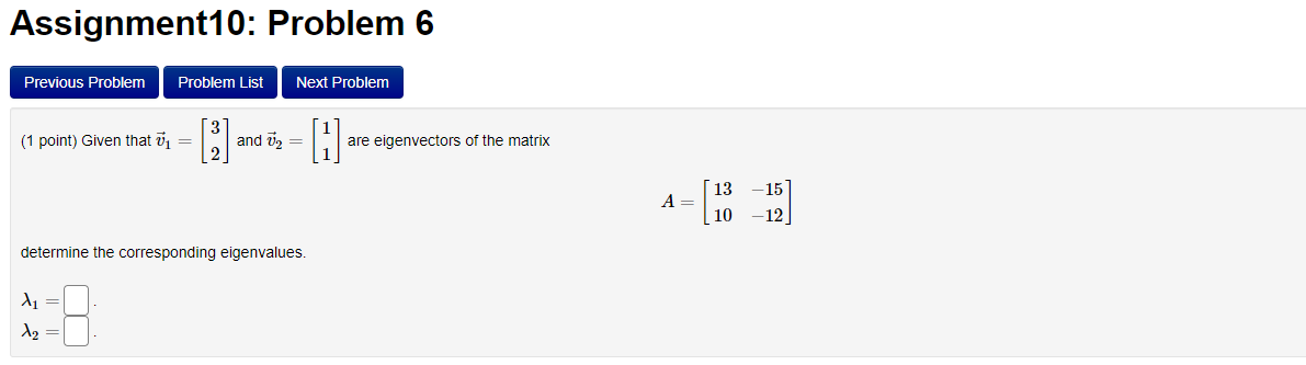 Solved Assignment10 Problem 6 Previous Problem Problem List 