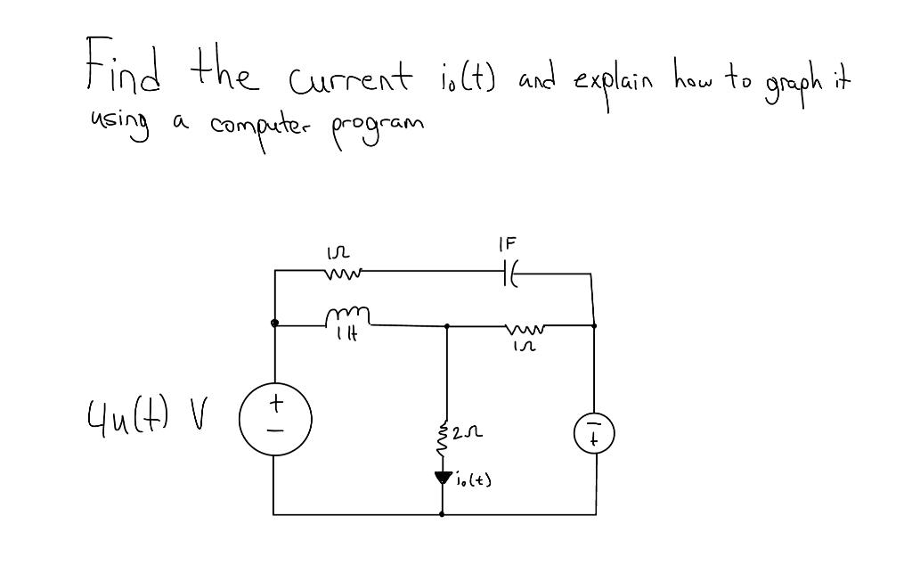 Find the current io (t) and explain how to graph it | Chegg.com Find the current io (t) and explain how to graph it | Chegg.com
