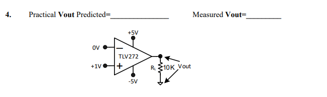 Solved Connect power (+/-5V) to the following TLV272 | Chegg.com
