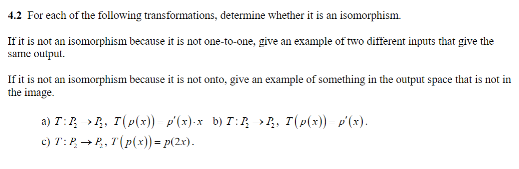 Solved 4.2 For each of the following transformations, | Chegg.com