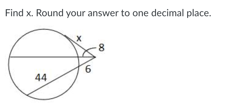 Solved Find x. Round your answer to one decimal place. | Chegg.com