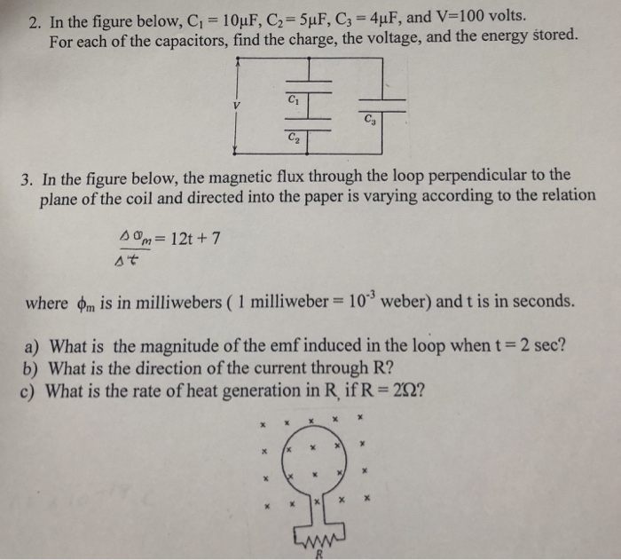 Solved 2. In the figure below, C1-10μF, C,-5μF, C,-4μF' and | Chegg.com