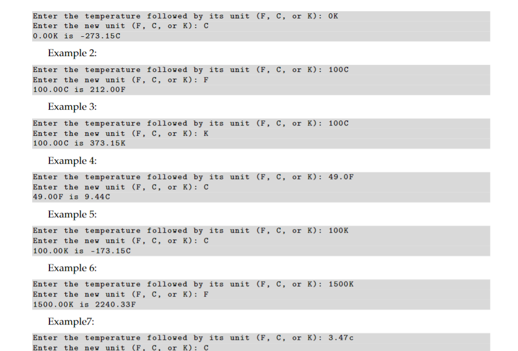 Solved In this program you will be converting temperature | Chegg.com
