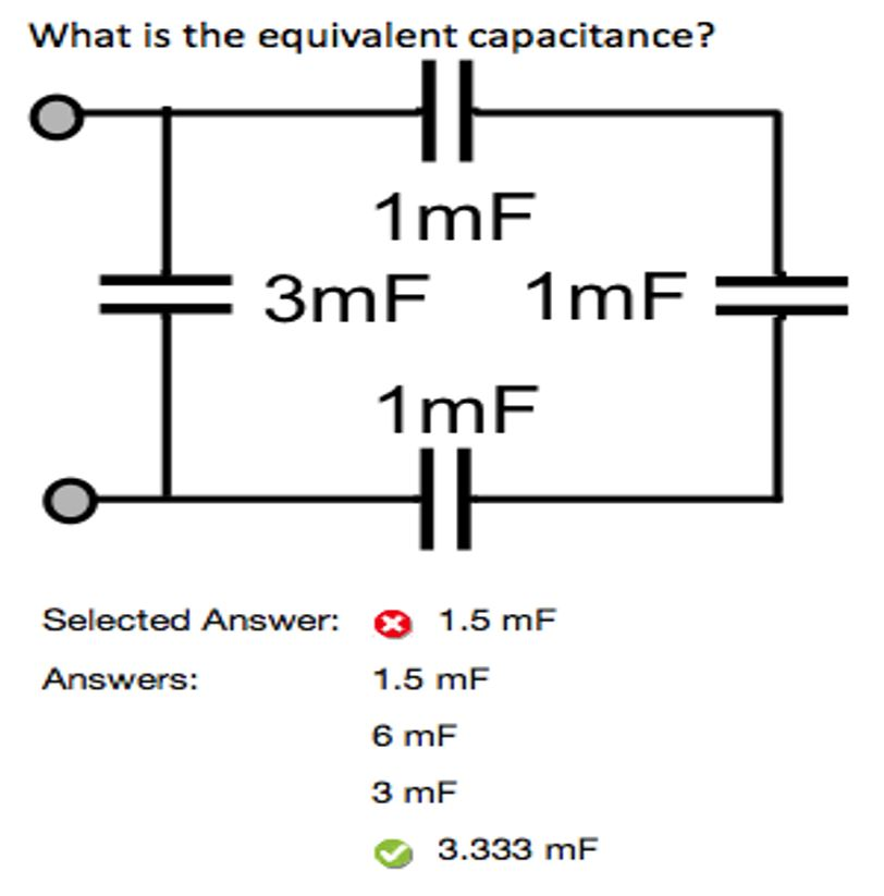 Solved What is the equivalent capacitance? 1mF 1mF Selected | Chegg.com