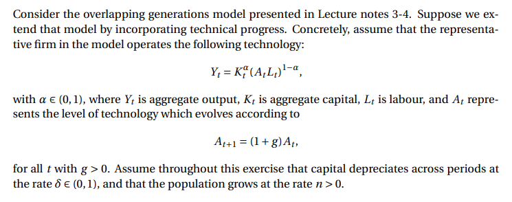 Solved Consider the overlapping generations model presented | Chegg.com