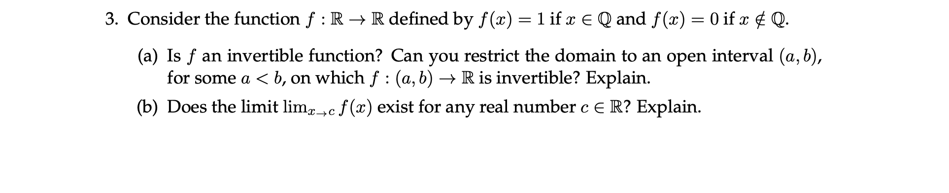 Solved Consider The Function F R→r defined By F X 1 if