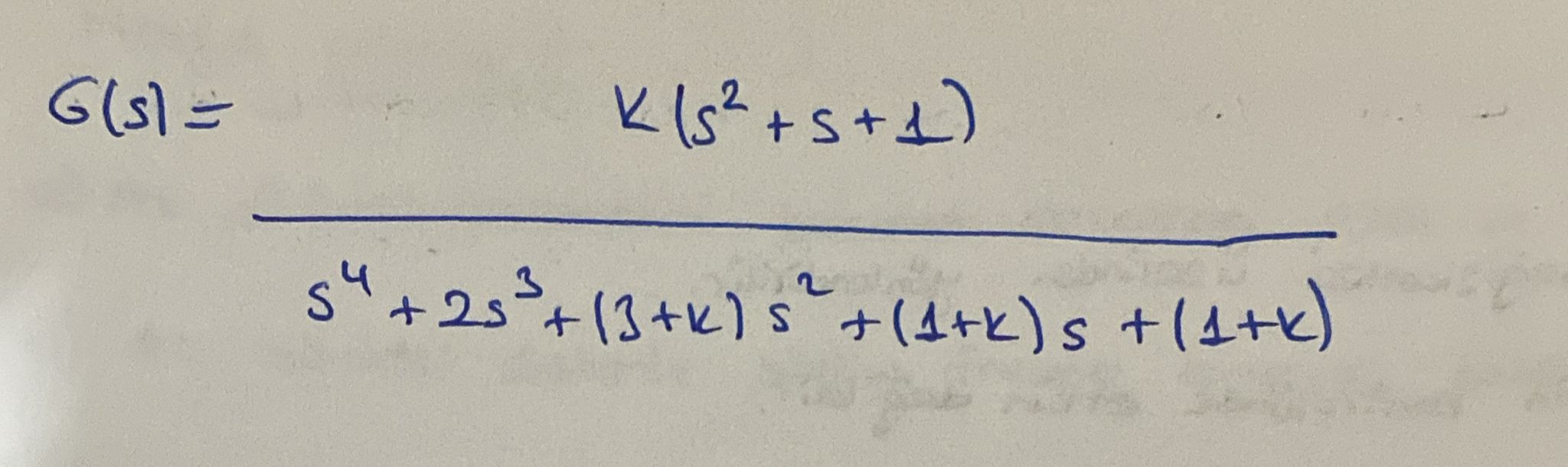 Solved G(s)=k(s2+s+1)s4+2s3+(3+k)s2+(1+k)s+(1+k) ﻿ For | Chegg.com
