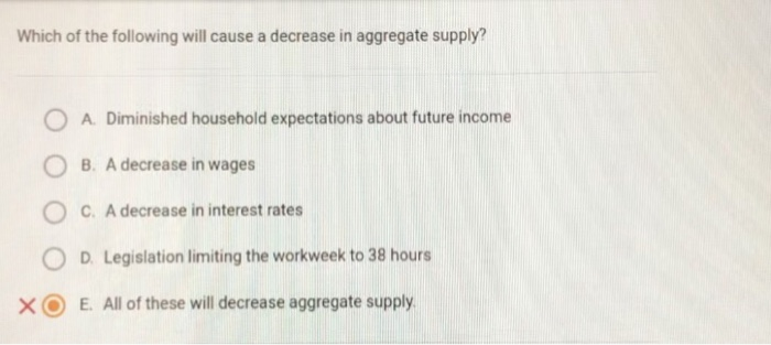 Solved Which of the following will cause a decrease in | Chegg.com