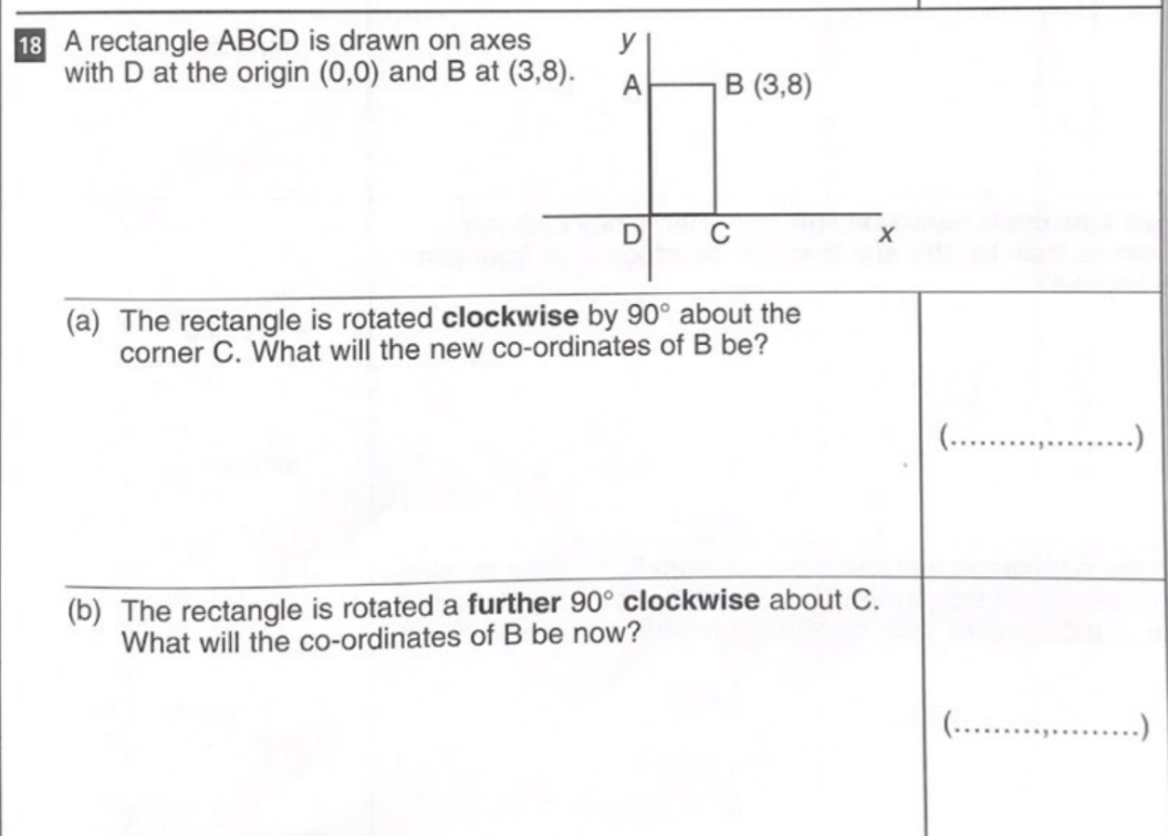 Solved 18 A rectangle \\( A B C D \\) is drawn on axes with | Chegg.com