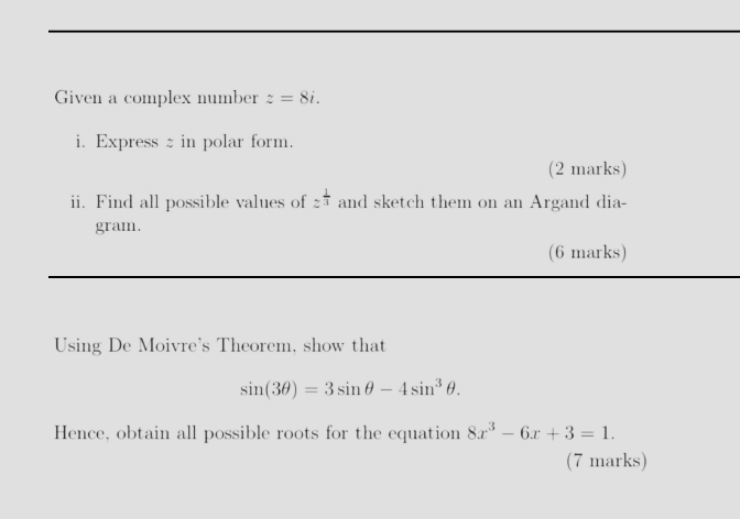 Using De ﻿Moivre's Theorem, show | Chegg.com