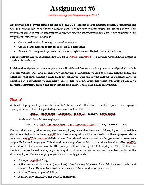 Assignment #6 Problem Solving and Programming in C++/ | Chegg.com