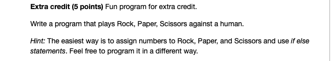 Solved Extra credit (5 points) Fun program for extra credit. | Chegg.com Solved Extra credit (5 points) Fun program for extra credit. | Chegg.com