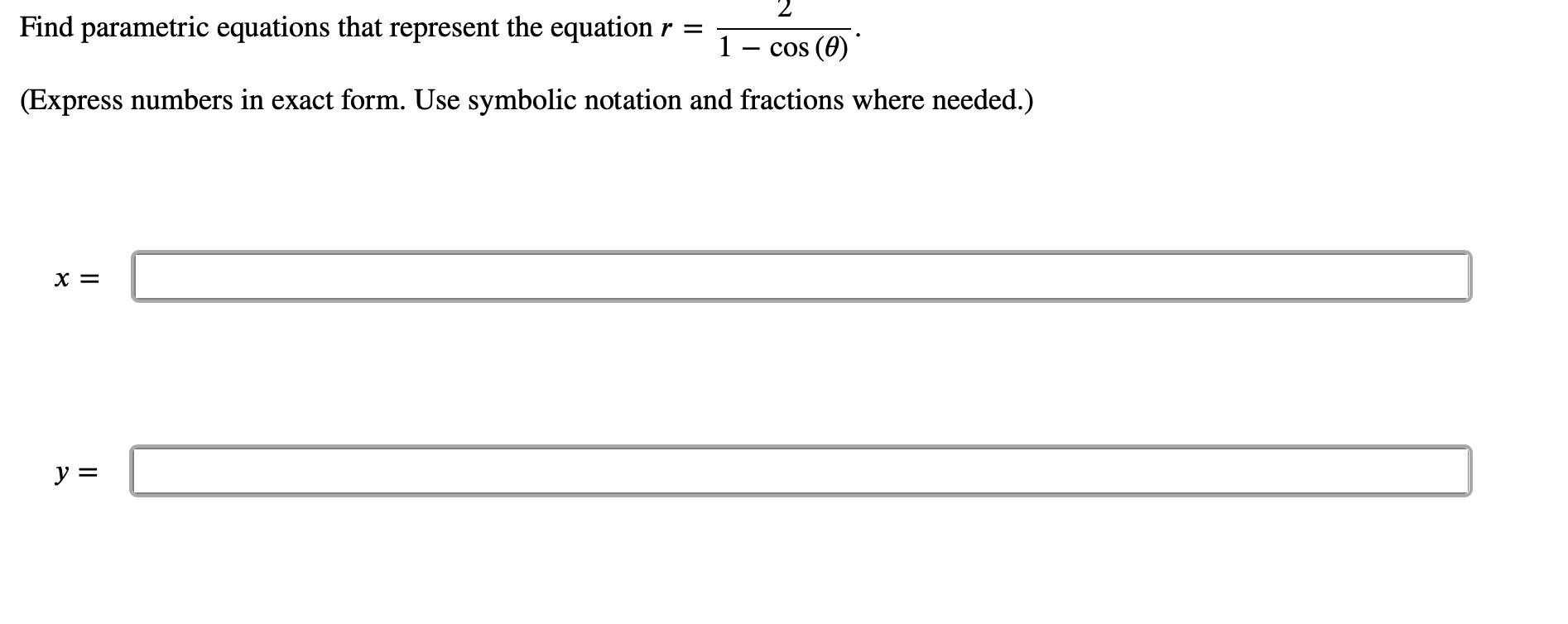 Solved Find Parametric Equations That Represent The Equation