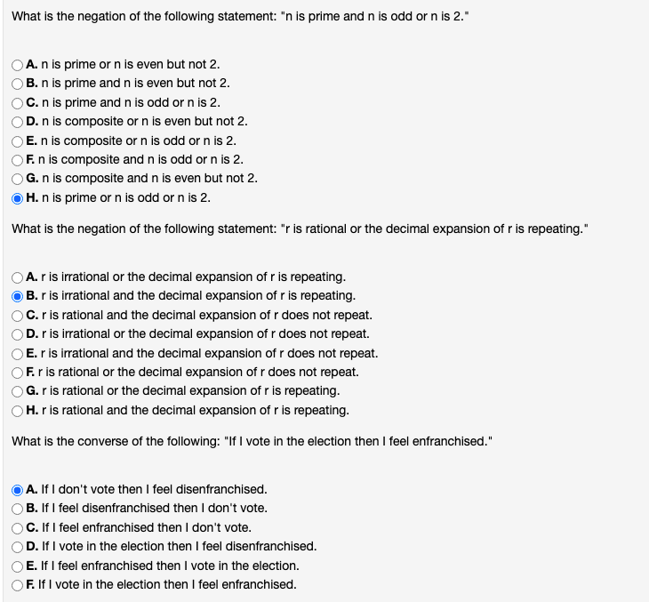 Solved (1 point) What is the negation of the following: "If | Chegg.com