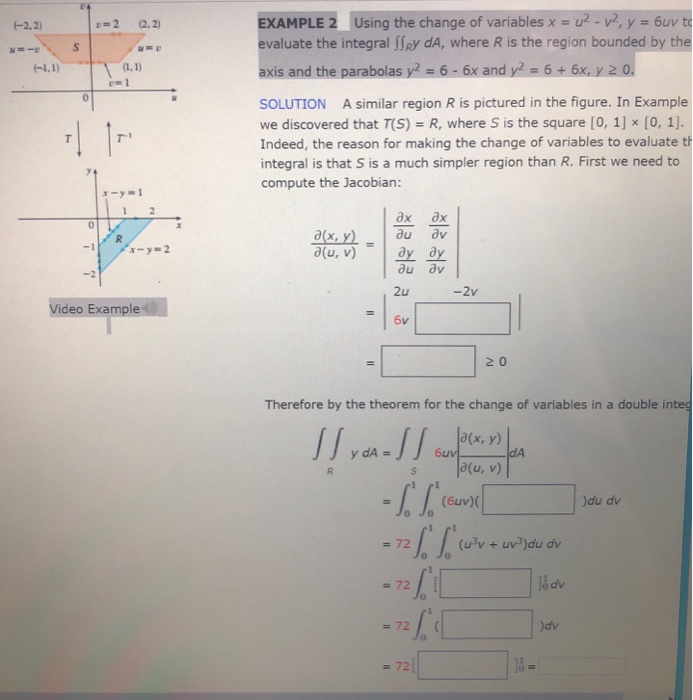 Solved EXAMPLE2 Using the change of variables x u2-v2, y-6uv | Chegg.com