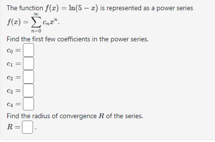 Solved The function \\( f(x)=\\ln (5-x) \\) is represented | Chegg.com