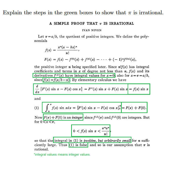 Solved Explain the steps in the green boxes to show that π | Chegg.com