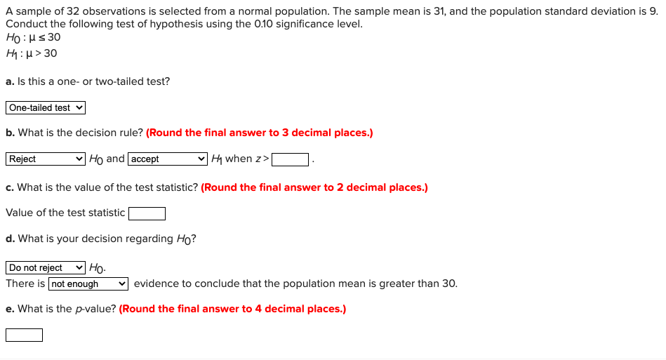 Solved A sample of 32 observations is selected from a normal | Chegg.com