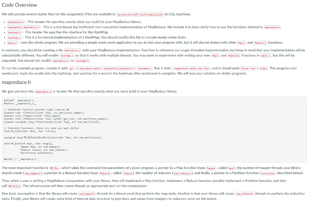 Solved Code Overview We will provide several starter files | Chegg.com