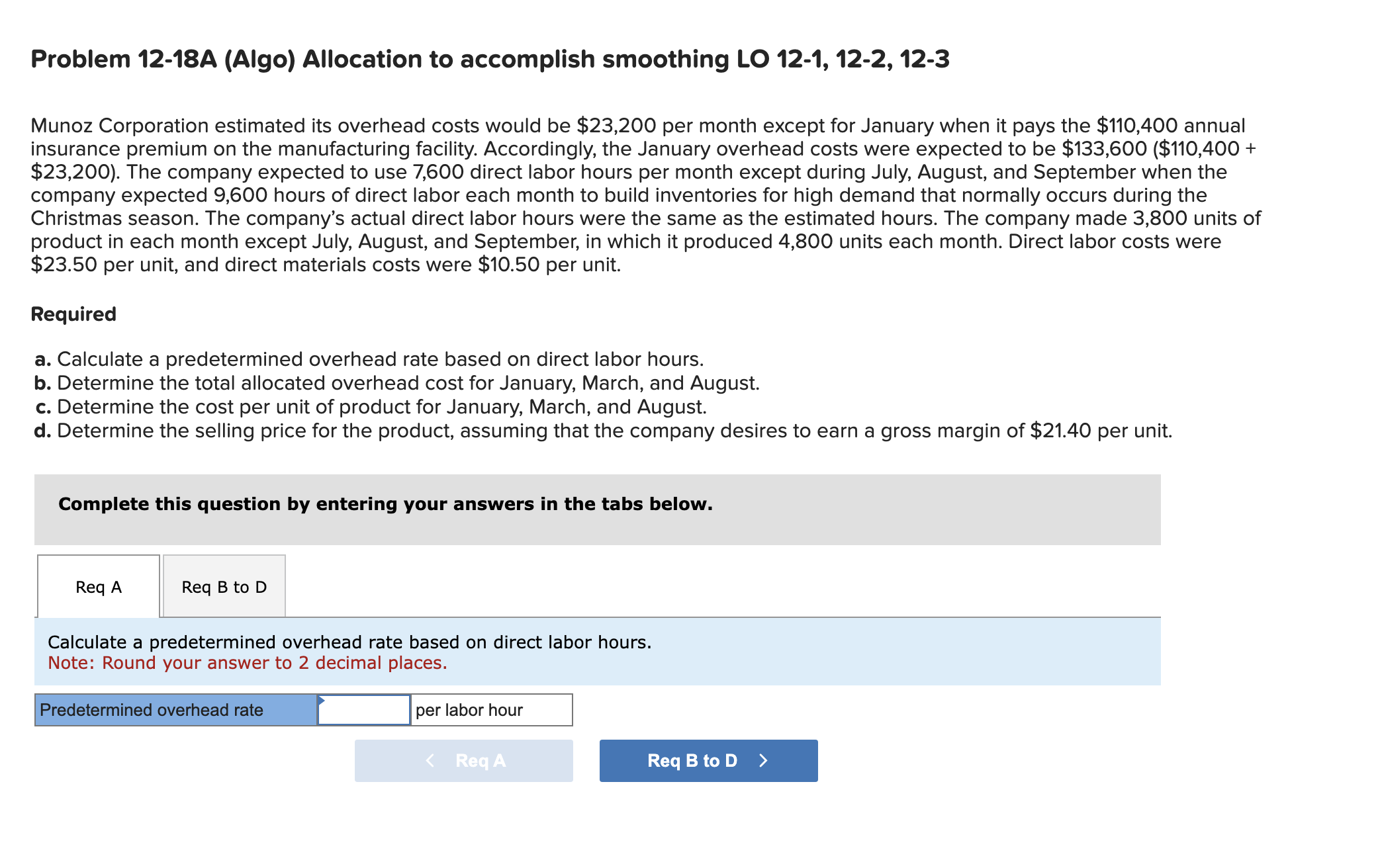 Solved Problem 12-18A (Algo) Allocation to accomplish | Chegg.com