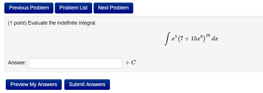 Solved Previous Problem Problem List Next Problem 1 Point