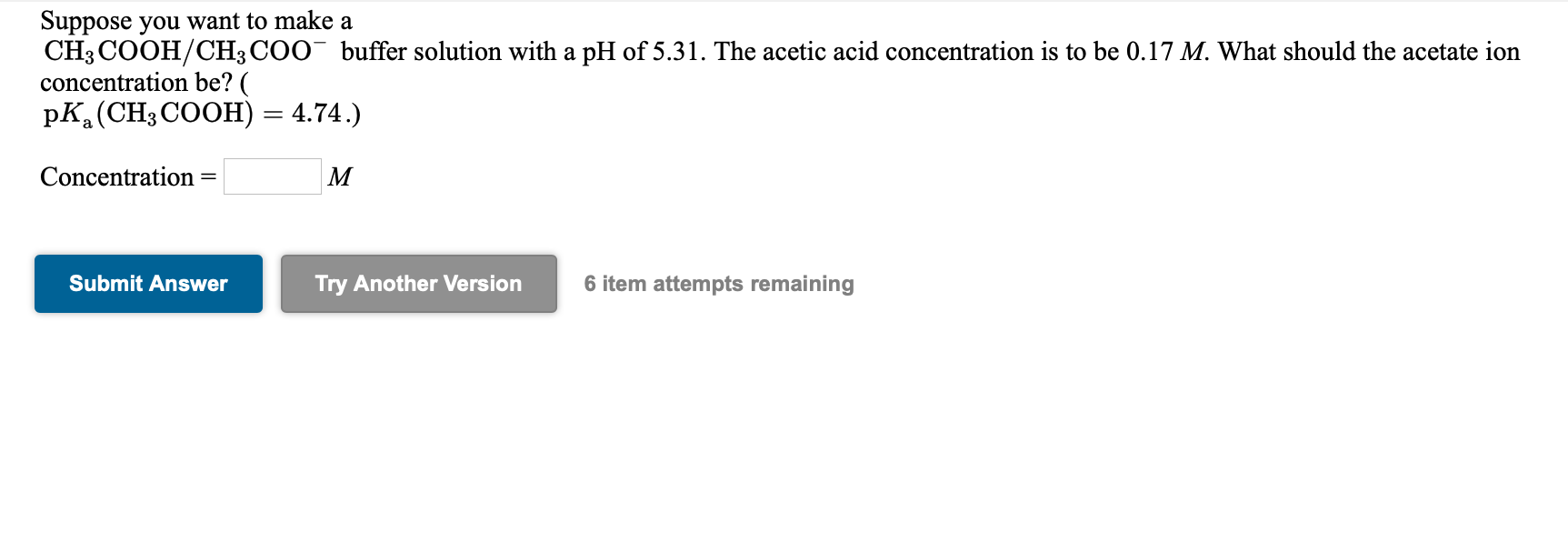 Solved Suppose you want to make a CH3COOH/CH3COO- buffer | Chegg.com