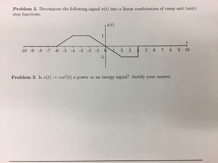 Solved Decompose the following signal x(t) into a linear | Chegg.com