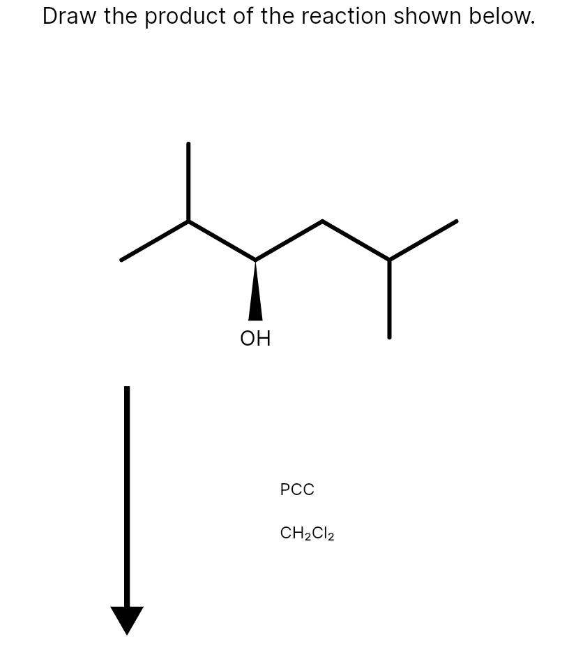Solved Draw the product of the reaction shown below. OH PCC | Chegg.com