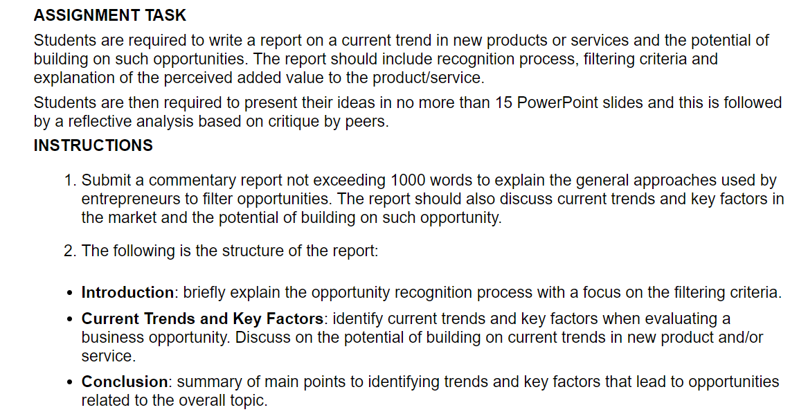 Solved ASSIGNMENT TASK Students are required to write a | Chegg.com