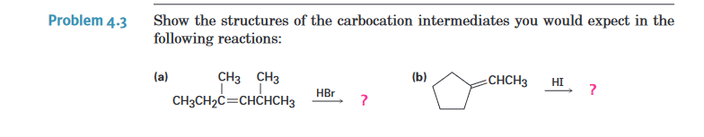 Solved Show the structures of the carbocation intermediates | Chegg.com