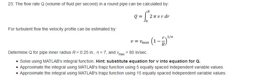 Solved 23 The Flow Rate Q Volume Of Fluid Per Second In A