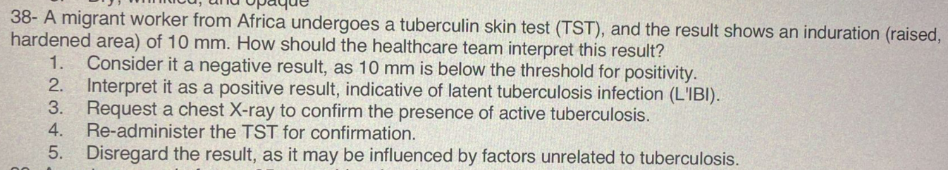 Solved 38- A migrant worker from Africa undergoes a | Chegg.com