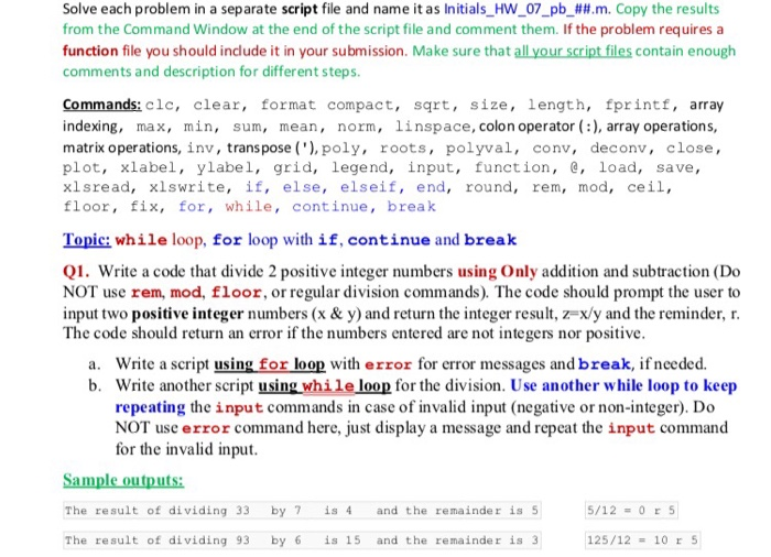 Solved Solve each problem in a separate script file and name | Chegg.com