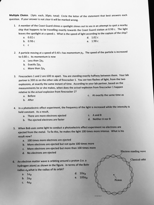 Solved Multiple Choice. (3pts. each, 30pts. total) Circle | Chegg.com