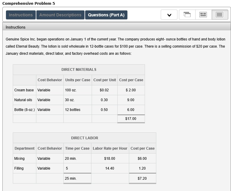 Solved Comprehensive Problem 5 Amount Descriptions Questions | Chegg.com
